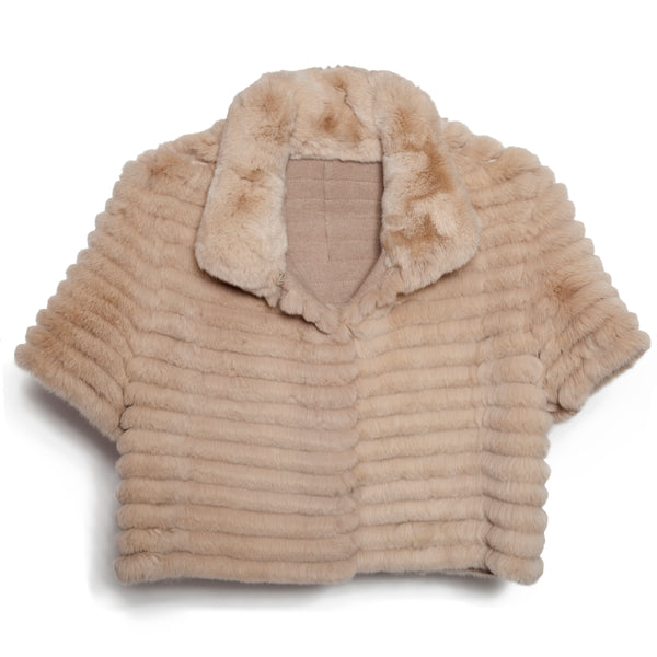 Signature Corduroy Cropped Bolero Beige – glamourpussnyc